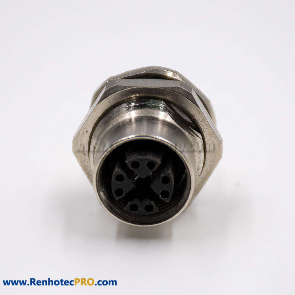 8 Pin M12 X Coded Female Connector Panel Receptacles PCB Pount Straight ... 8 Pin M12 X Coded Female Connector Panel Receptacles PCB Pount Straight ...