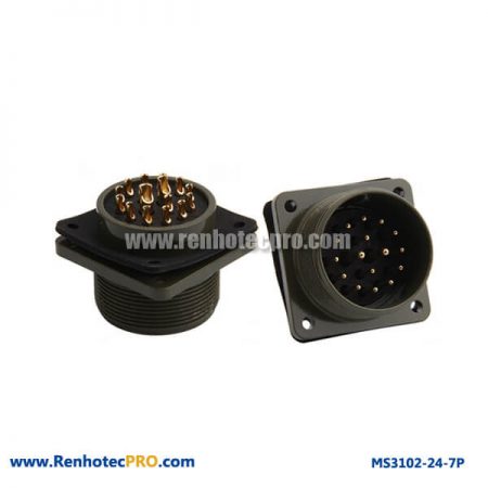 16 Pins Straight MS 5015 Connector 4 Hole Flange Mount Plug ...