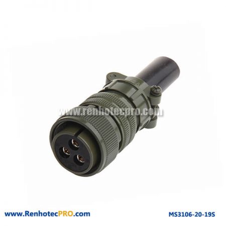 3 Pins Socket Cable Connector & Rubber Bushing MS 3106 Straight Plug ...