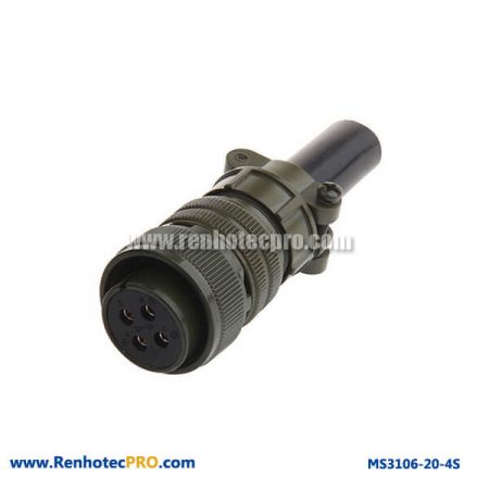 4 Pins MS 5015 Connector Socket Cable Connector & Rubber Bushing ...
