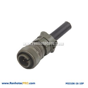 Cable Connector & Rubber Bushing 3 Pins Straight Plug MS3106 ...
