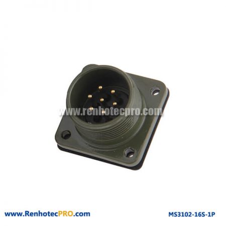 MS 5015 Connector 7 Pin Straight 4 Hole Flange Mount MS3102 ...
