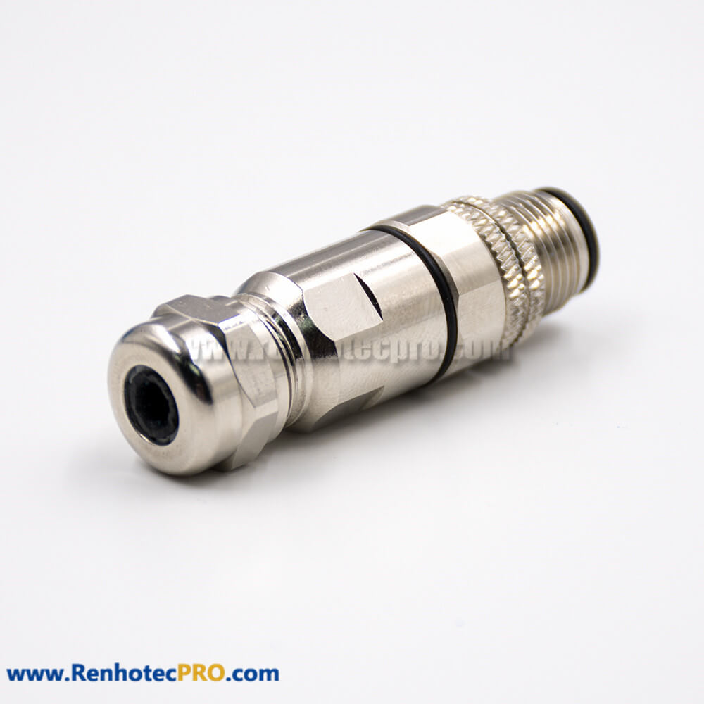 Field Wireable M12 Connectors 5Pin A-Coding Male Straight Shield Field ...