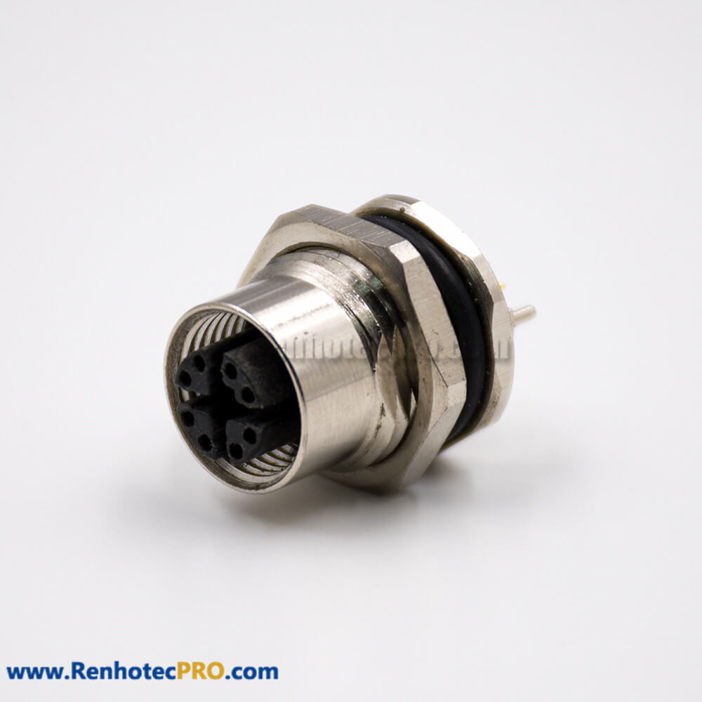 8 Pin M12 X Coded Female Connector Panel Receptacles PCB Pount Straight ... 8 Pin M12 X Coded Female Connector Panel Receptacles PCB Pount Straight ...