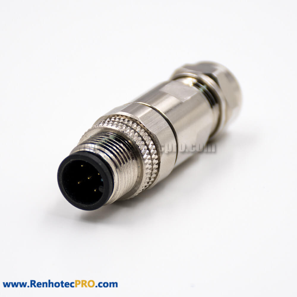 Field Wireable M12 Connectors 5Pin A-Coding Male Straight Shield Field ...