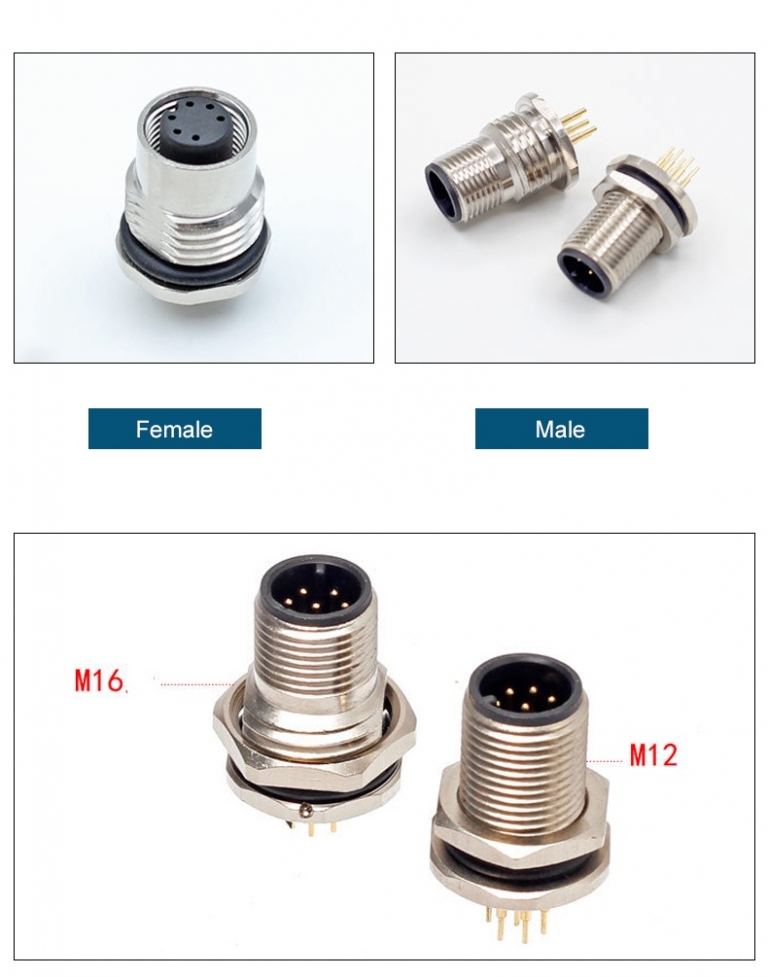 8 Pin M12 X Coded Female Connector Panel Receptacles PCB Pount Straight ... 8 Pin M12 X Coded Female Connector Panel Receptacles PCB Pount Straight ...