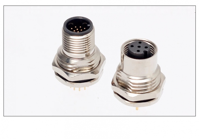 8 Pin M12 X Coded Female Connector Panel Receptacles PCB Pount Straight ... 8 Pin M12 X Coded Female Connector Panel Receptacles PCB Pount Straight ...