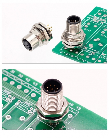 M12 Ethernet Bulkhead Connector 8 Pin A Code Straight Through Hole