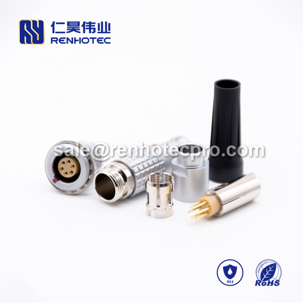 Push Pull connector 6 pin B Series Male Straight Push pull self-locking ...