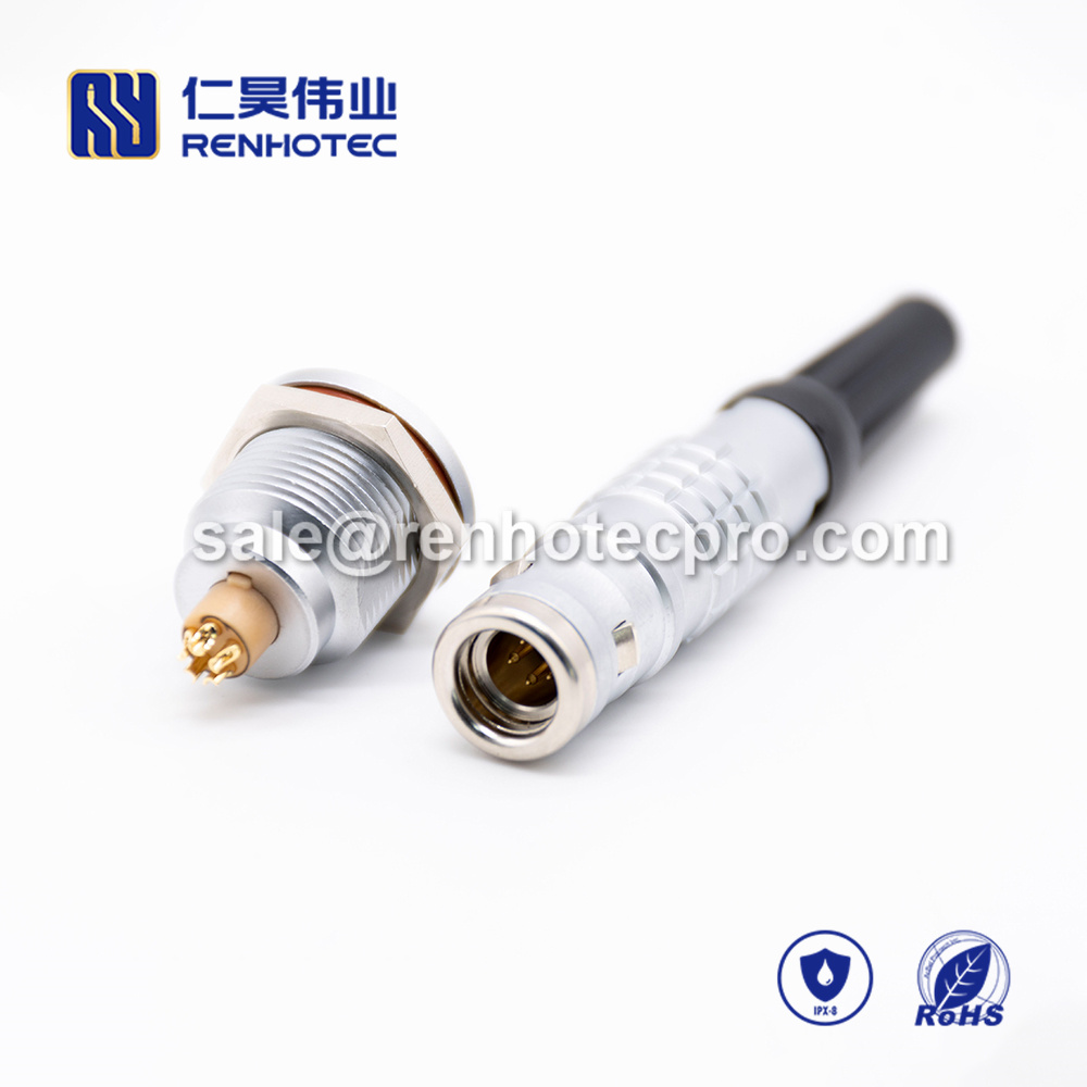 Push Pull 6 pin connector K Series Female Straight Push pull self ...